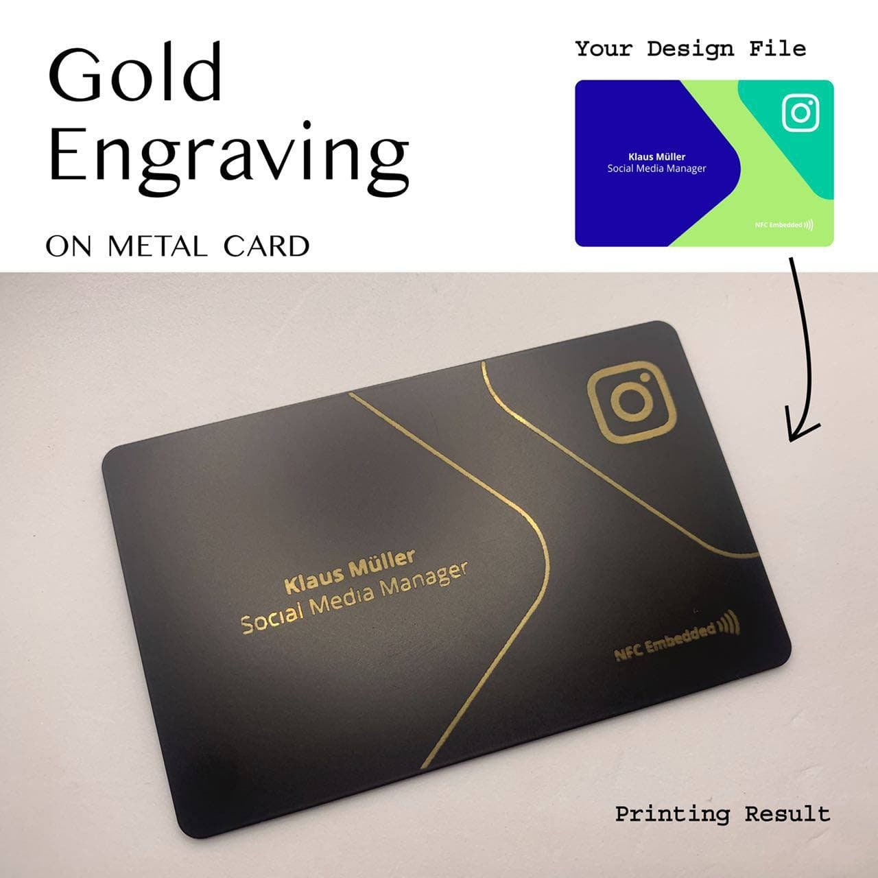 Custom Hybrid Metal Card Digital Business Card – Premium NFC Smart Card ...