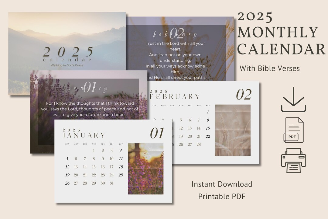 2025 Bible Verse Calendar: Christian Home Decor (PDF Pattern) - Etsy