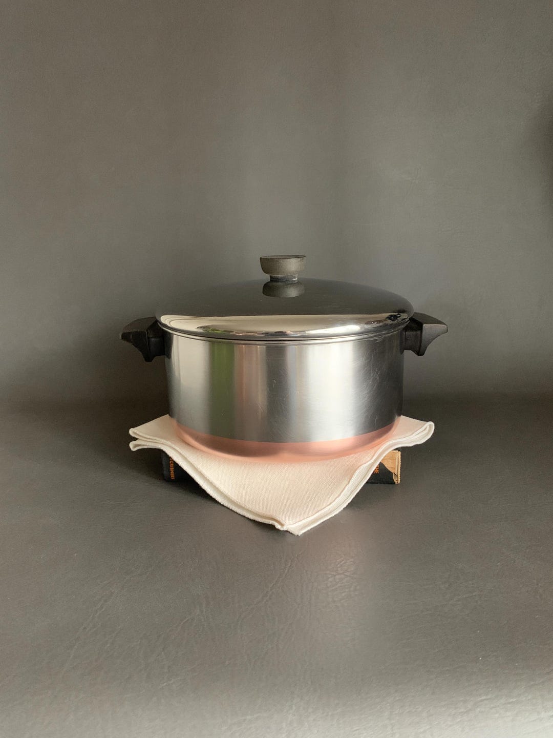 Vintage Revere Ware Dutch Oven Stainless Steel Copper Clad Cookware 4.5 ...