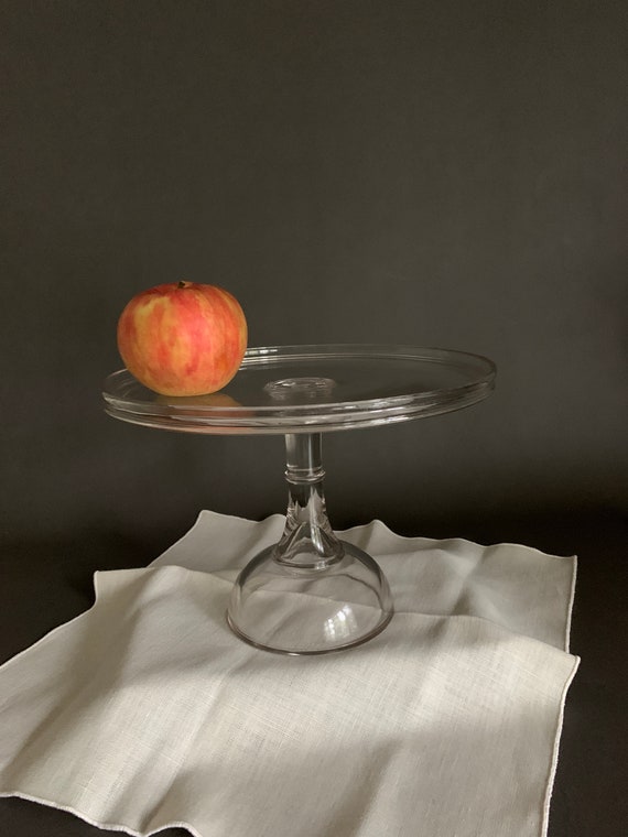 Vintage Clear Glass Cake Dessert Stand Bakeware Cookware Etsy