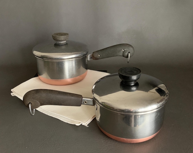 Vintage Revere Ware 1 Quart Pot Stainless Steel Restored Copper Bottom ...