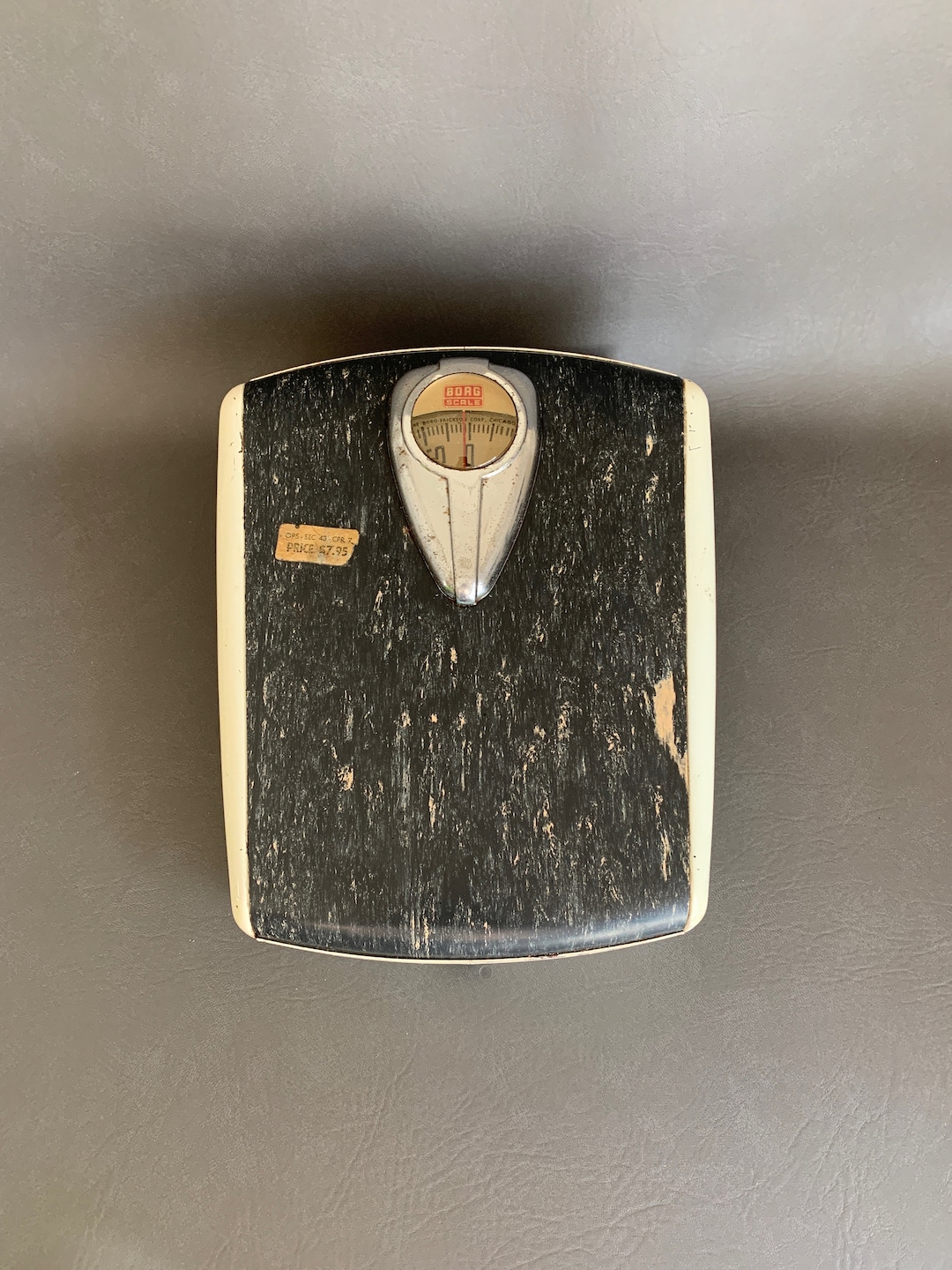 Vintage Bathroom Scale BORG Cream Grey Black 1960s Functional Tested ...