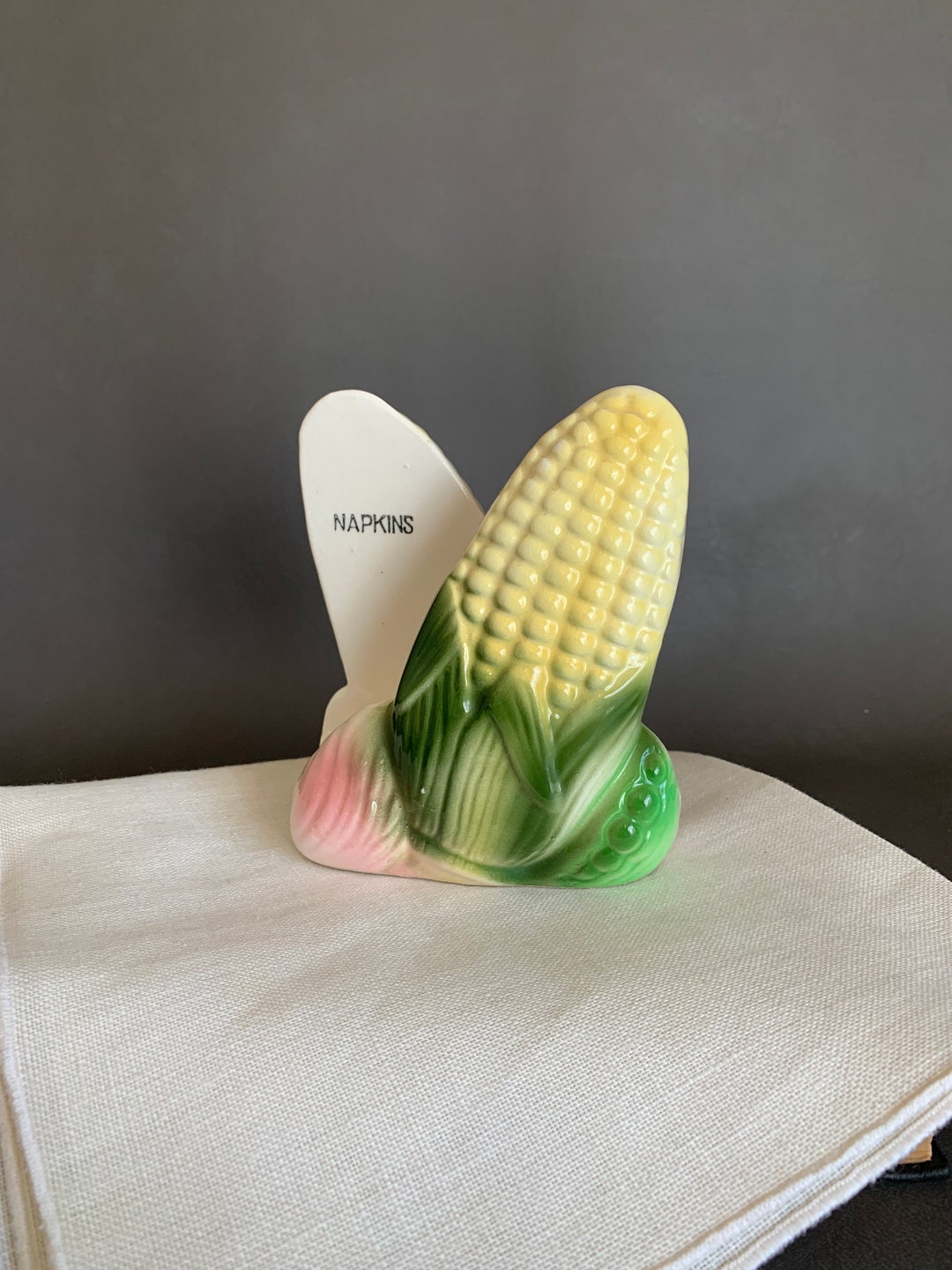 Vintage Corn Ceramic Napkin Holder Kitsch Cute Retro 1950s Table Decor ...