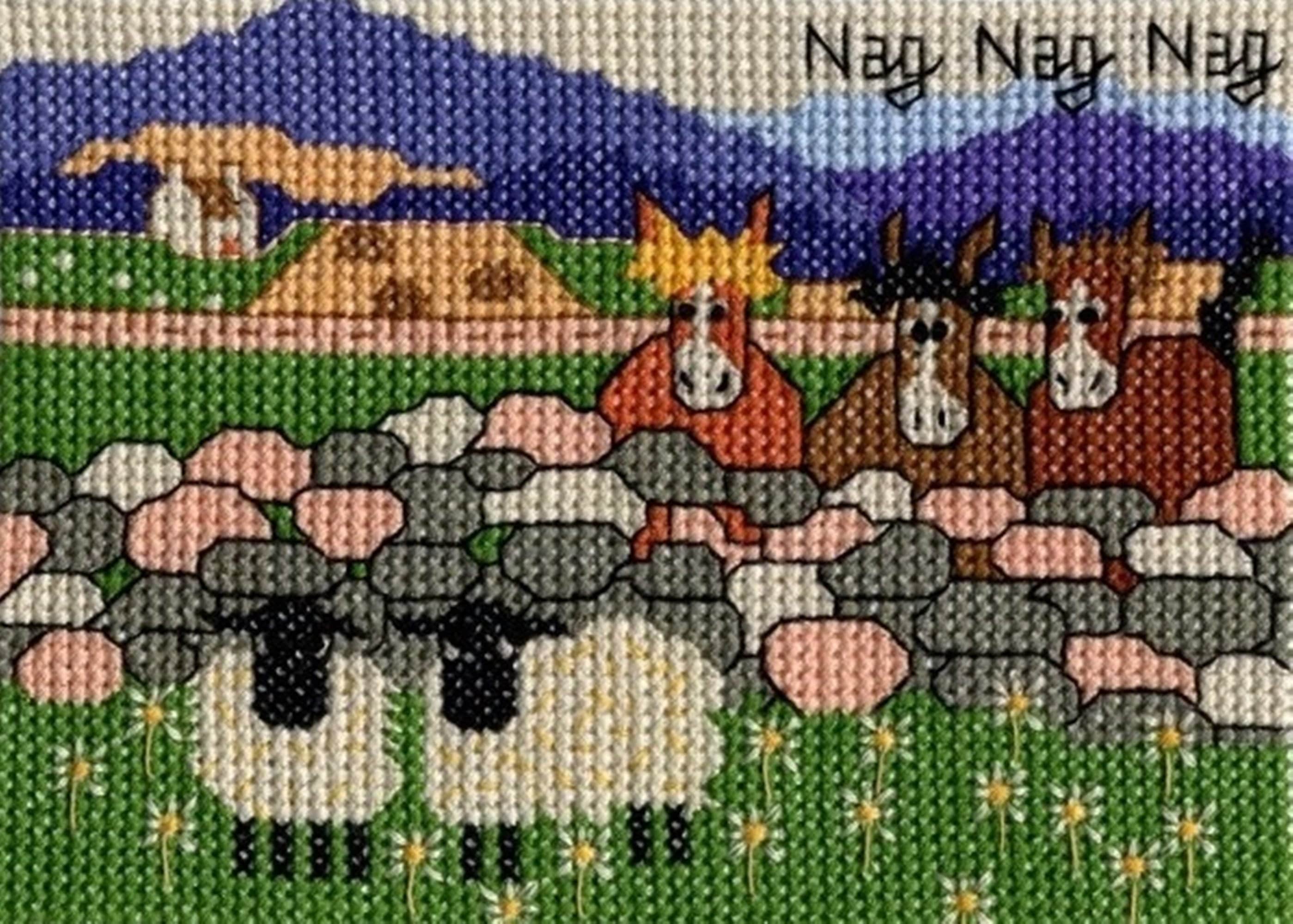 Thomas Joseph Sheep Nag Nag Nag Cross Stitch Kit - Etsy UK