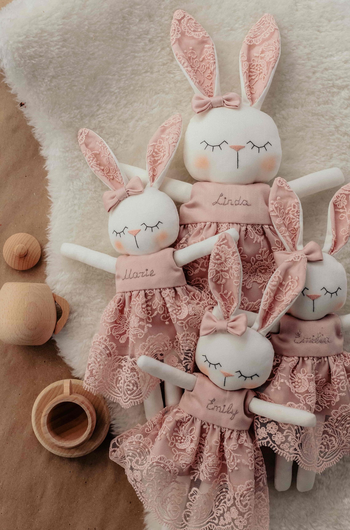 Personalized Doll Handmade Doll With Name Handcrafted Bunny - Etsy