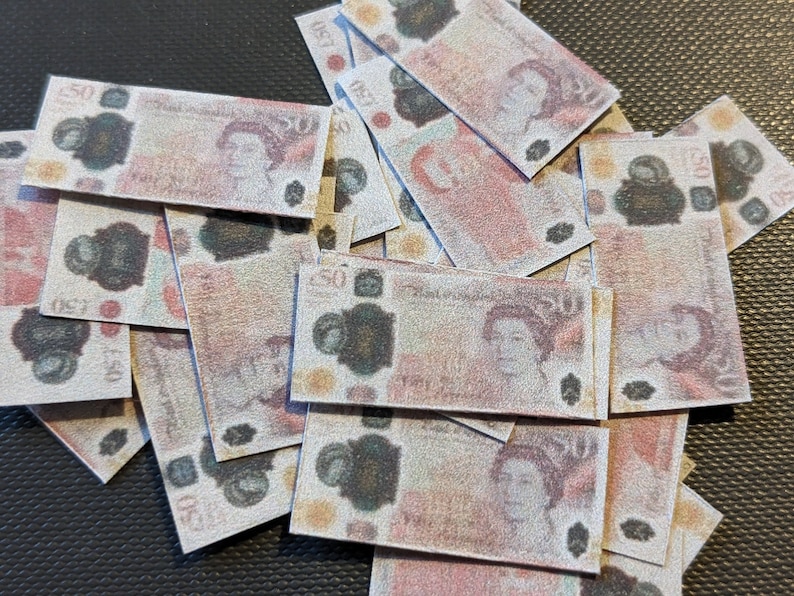 Printable UK Banknotes for 1:6 Scale Dolls and Action Figures 5, 10, 20 ...