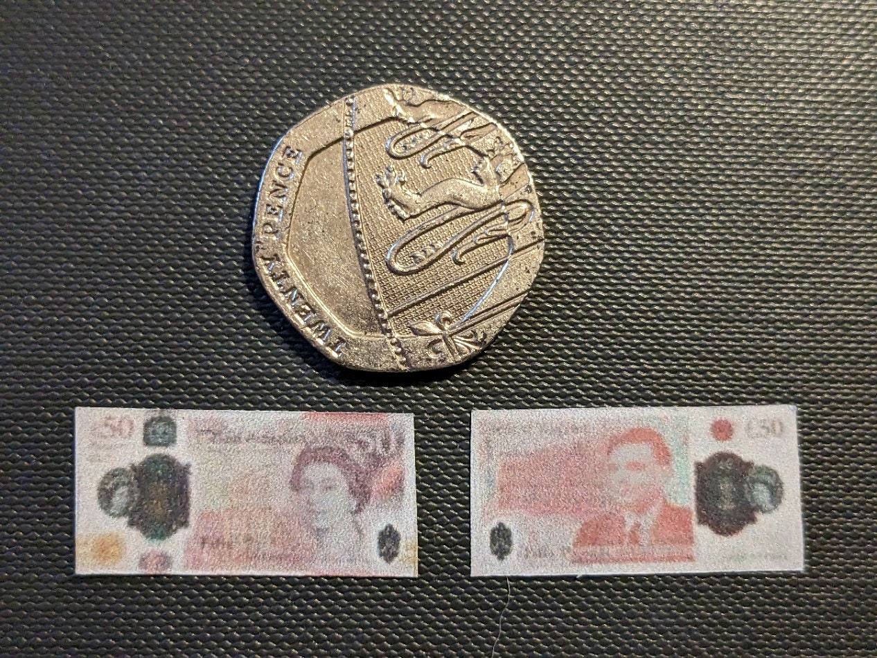 Printable UK Banknotes for 1:6 Scale Dolls and Action Figures 5, 10, 20 ...