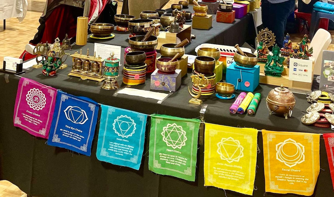 Chakra Flag-7 Chakras-cotton Flags-yoga-reiki-chakra System-chakra ...