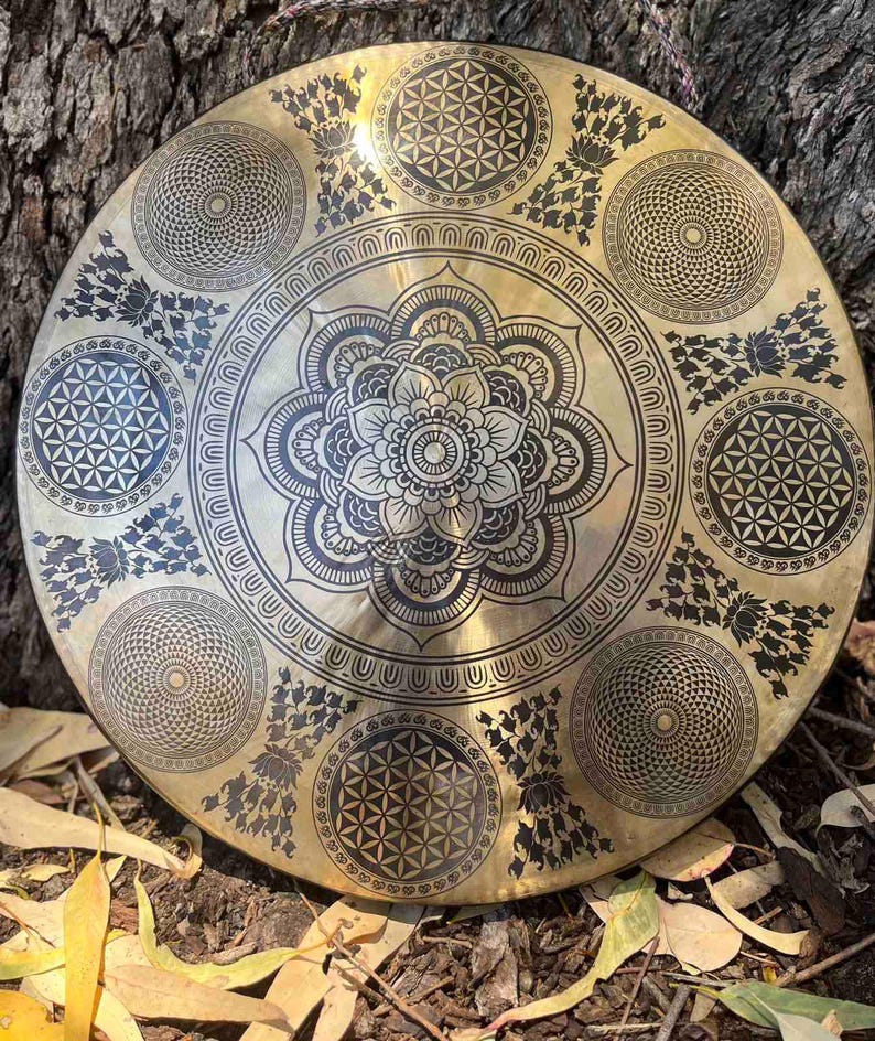 Handmade Nepalese Lotus Mandala Gong, Sound Healing, 46cm Tam Tam ...