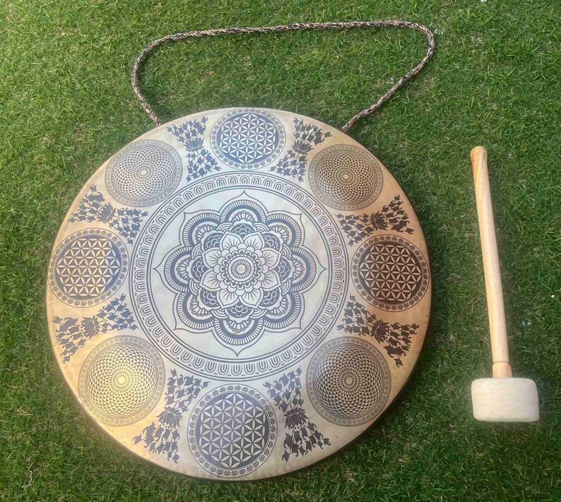 Handmade Nepalese Lotus Mandala Gong, Sound Healing, 46cm Tam Tam ...