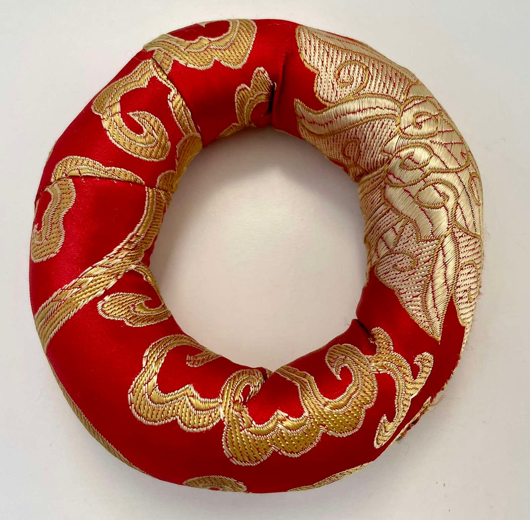 Singing Bowl Cushion-red-donut Shape-10 Cm-free Shipping - Etsy