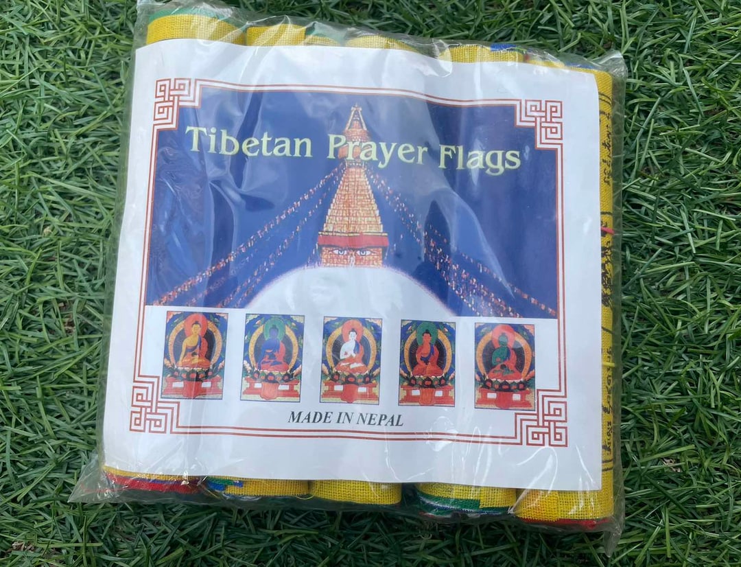 Tibetan Prayer Flags-himalayan Flags-om Mani Padme Hum-pack of 5-gifts ...