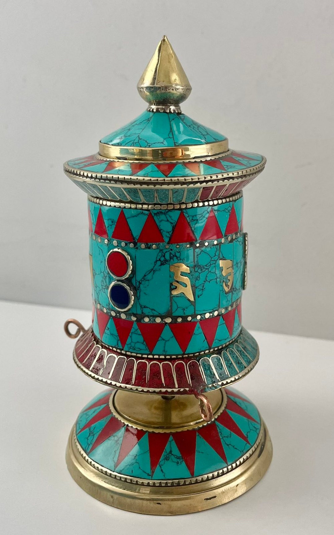 Tibetan Prayer Wheel-bestseller Gift Set-turquoise-om Mani Padme Hum ...