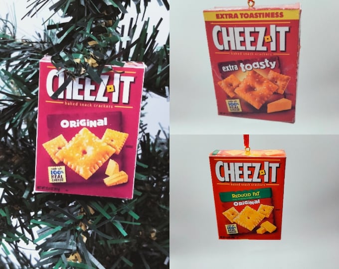 Cheez It Snack Glass or Decoupage Christmas Food Ornament - Etsy