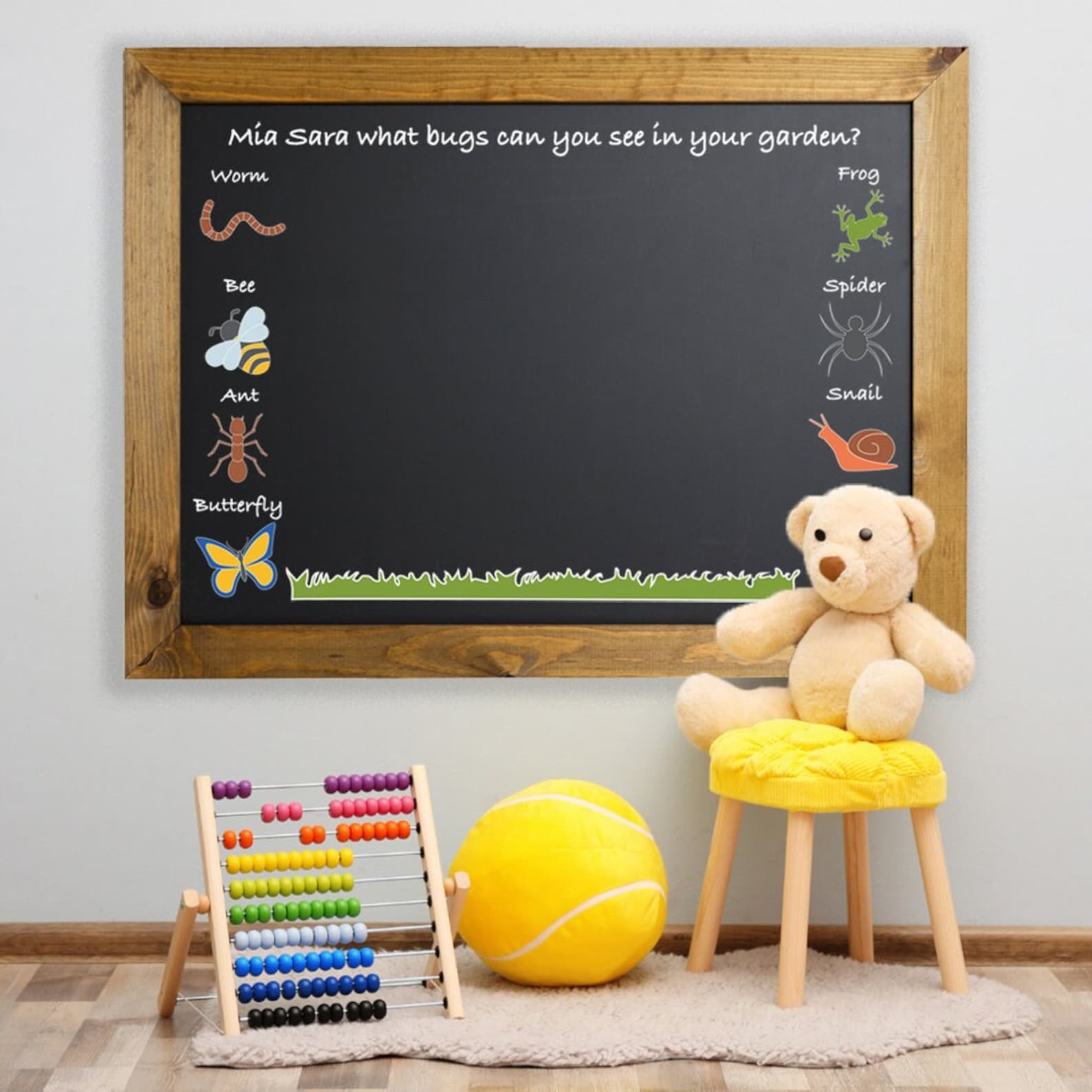 Large Child's Personalised Chalkboard (835 X 635mm), Children's Easy to ...