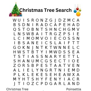 Christmas Word Search - Etsy
