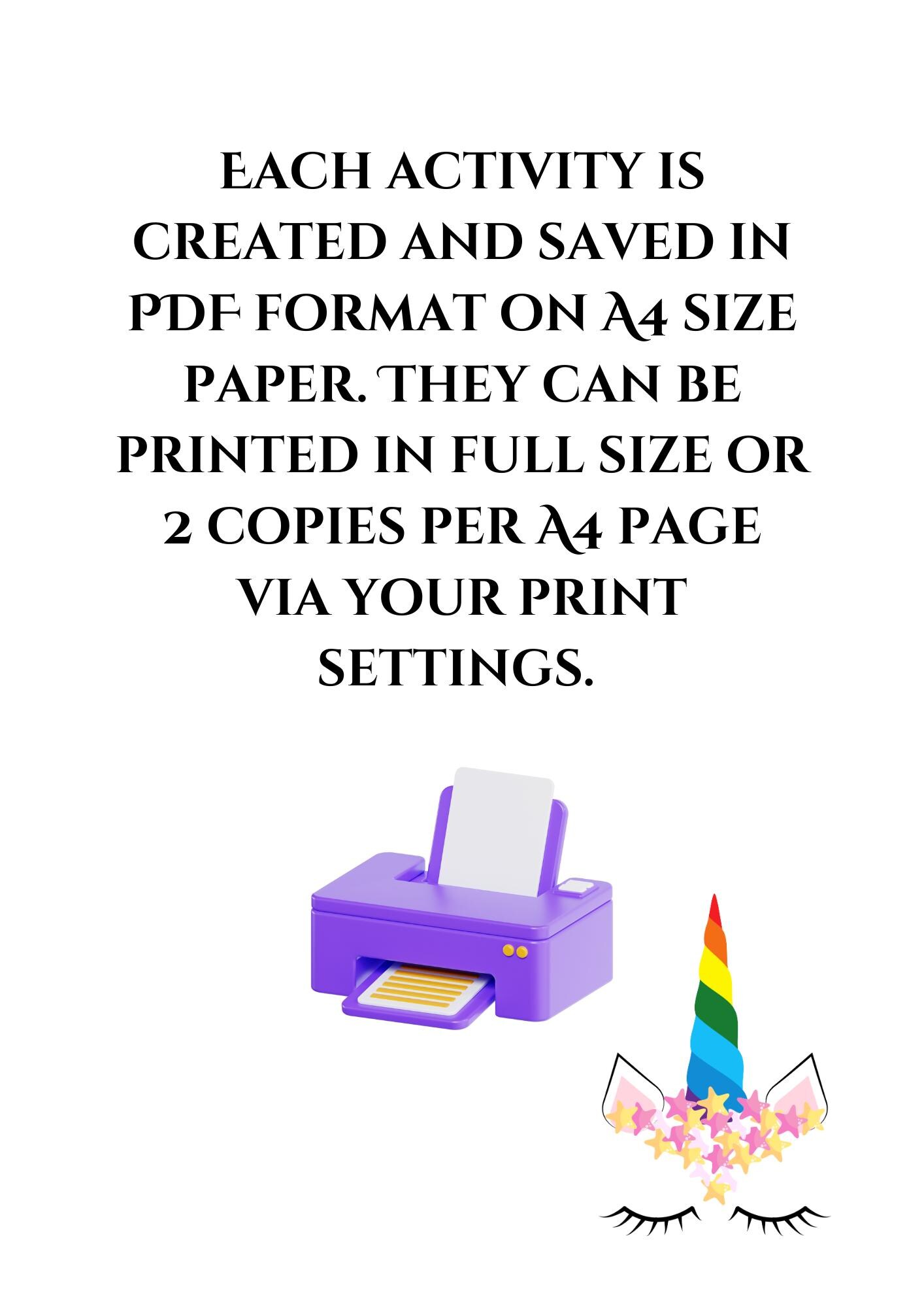 Unicorn Activity Pack - Etsy