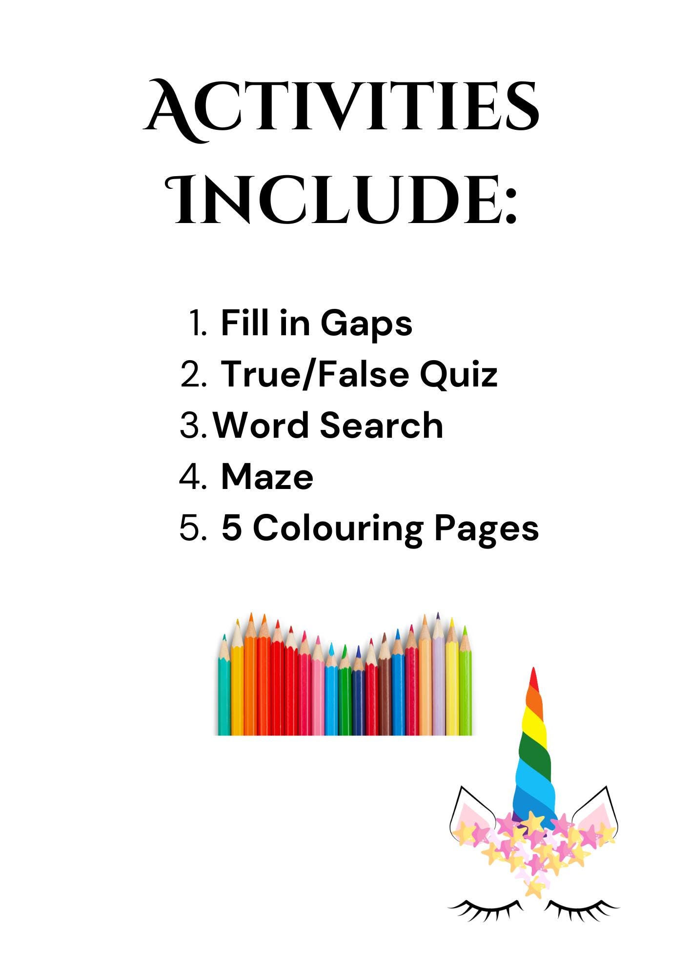 Unicorn Activity Pack - Etsy