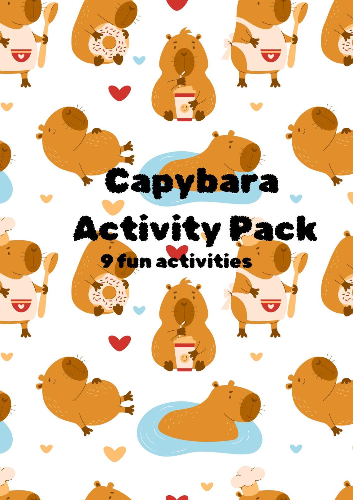 Capybara Activity Pack | Fun Printable Worksheets for Kids - Etsy