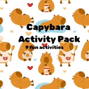 Capybara Activity Pack | Fun Printable Worksheets for Kids - Etsy