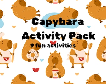 Capybara Activity Pack – 18 Pages of Mazes, Word Searches & Funny Fill ...