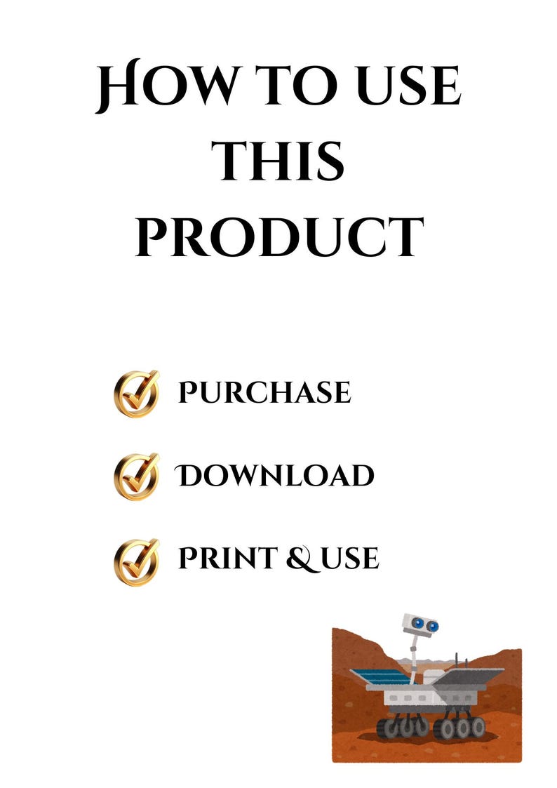 Mars Rovers Printable Activity Pack - Etsy