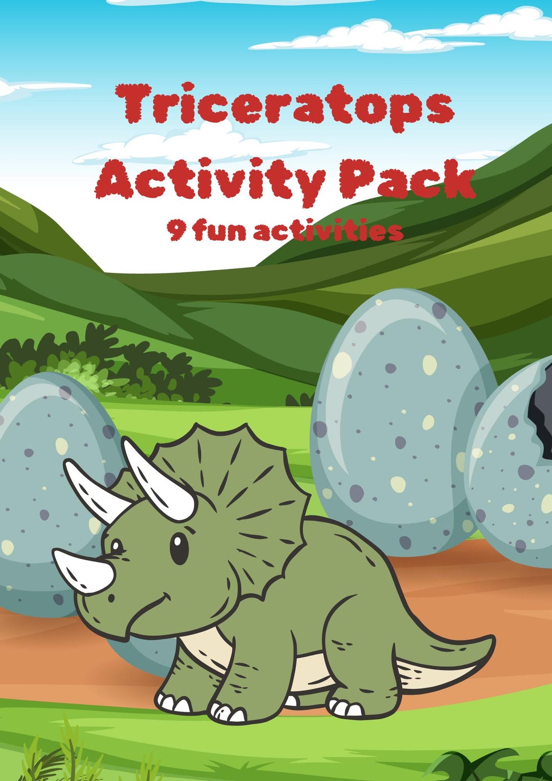 Triceratops Printable Activity Pack for Kids – Fun Dinosaur Worksheets ...