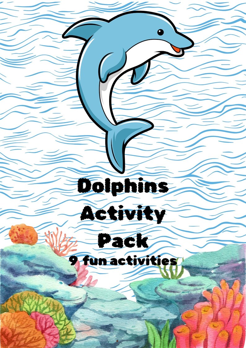 Dolphin Activity Pack: Kids Printable Worksheets, Ocean Animals (PDF ...