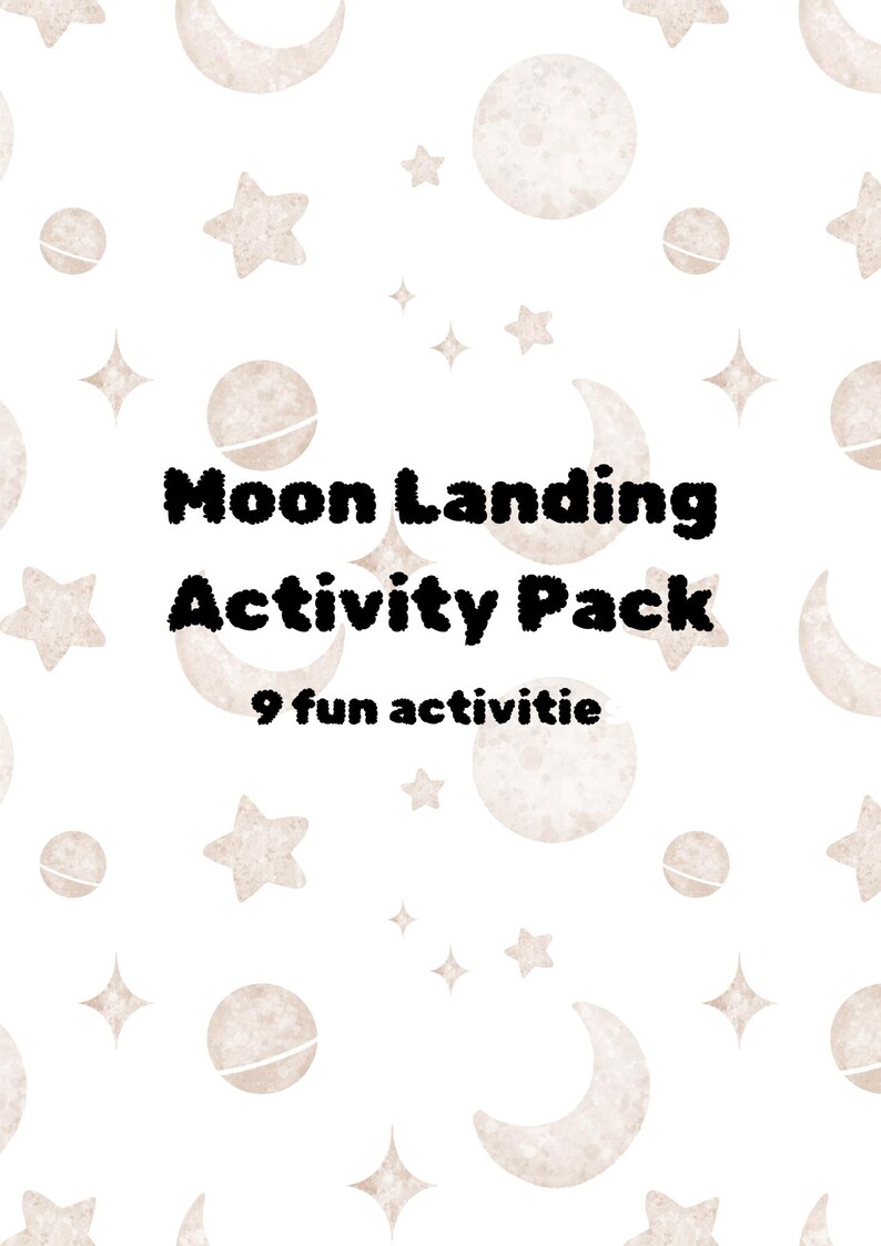 Moon Landing Printable Activity Pack - Etsy