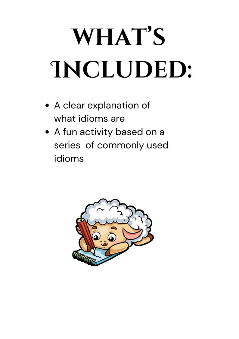 Understanding Idioms – Printable Literacy Resource - Etsy