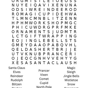 Christmas Word Search - Etsy