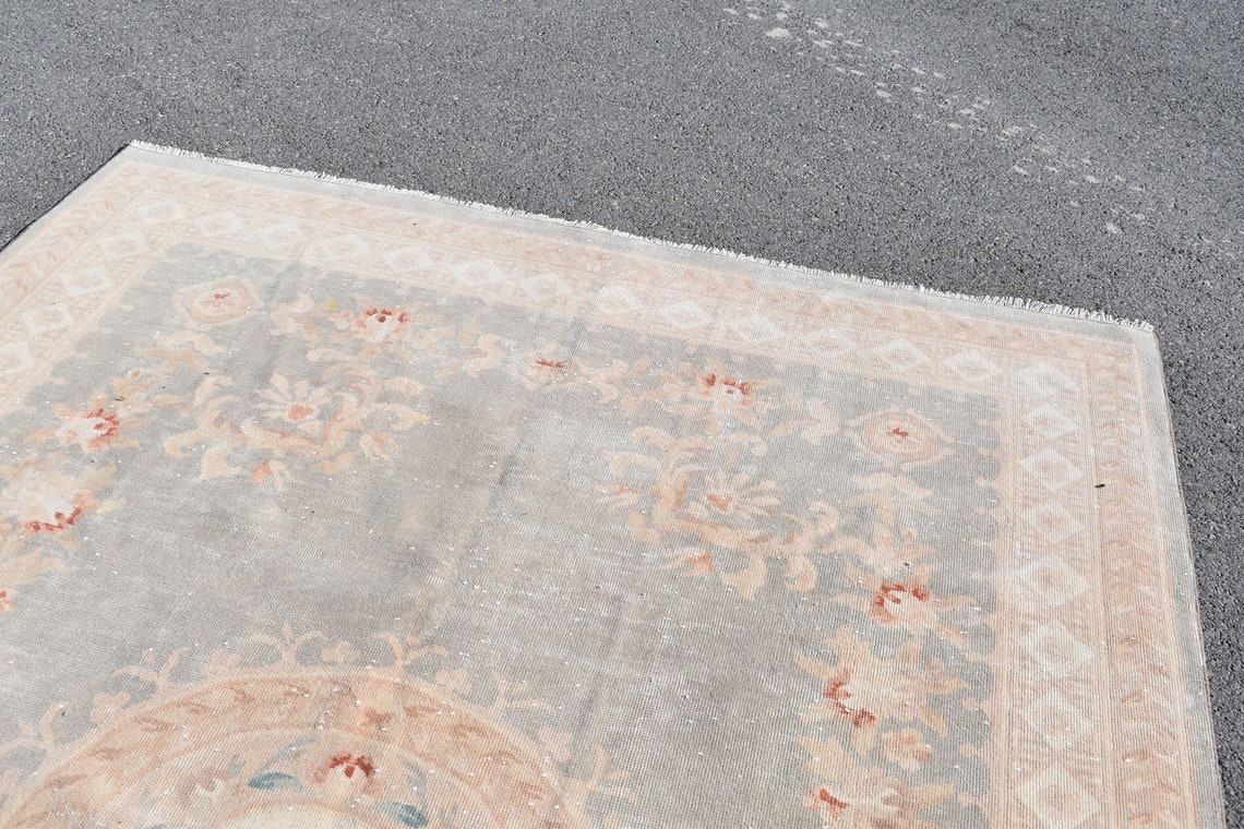 Oriental Rug Vintage Rug Handmade Rug Faded Area Rug 6.9 X - Etsy