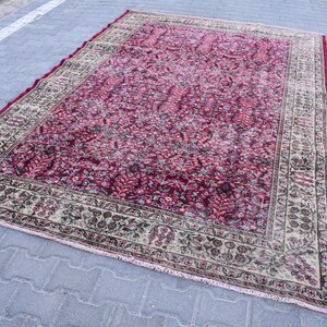 Purple large rug Handmade rug Livingroom rug 7 x 10.2 Ft | Etsy