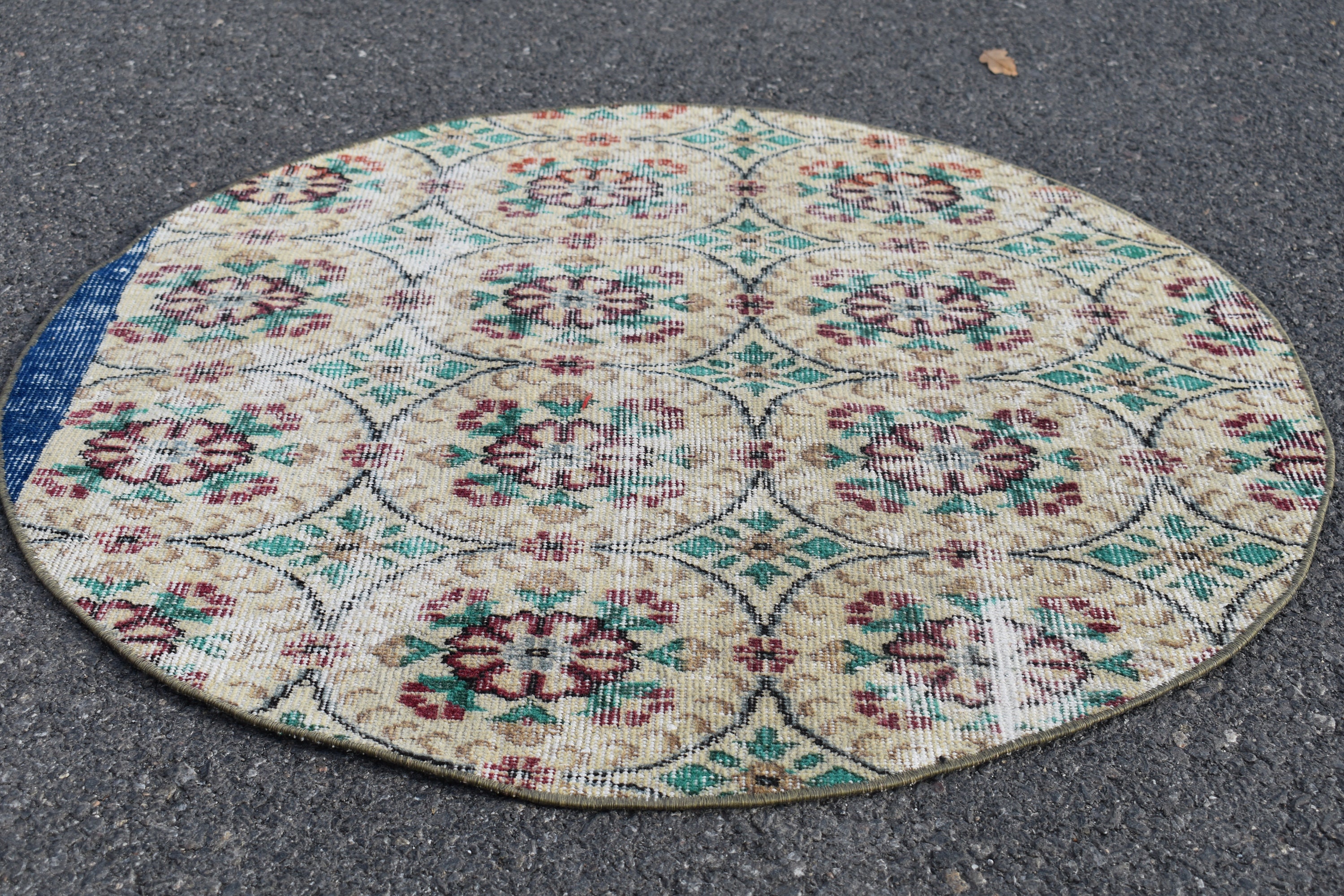 Tribal Rug 3.3 x 3.3 Ft Round Rug Circle Rug Turkish Small | Etsy