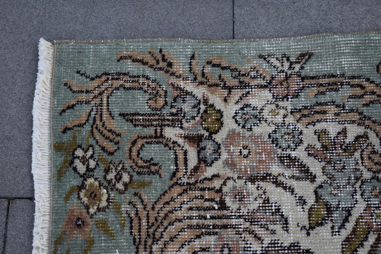 Oriental Rug, Faded Rug, 4.1 X 7.4 Ft , Handmade Vintage Rug ...