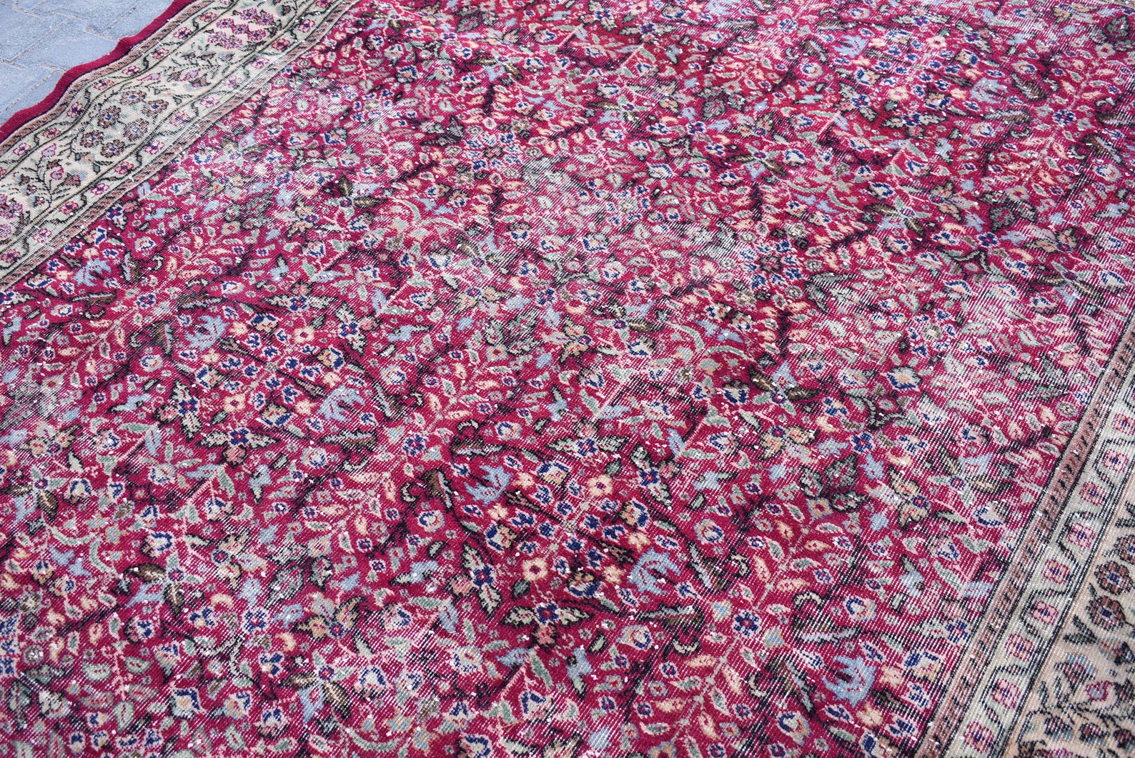 Purple large rug Handmade rug Livingroom rug 7 x 10.2 Ft | Etsy