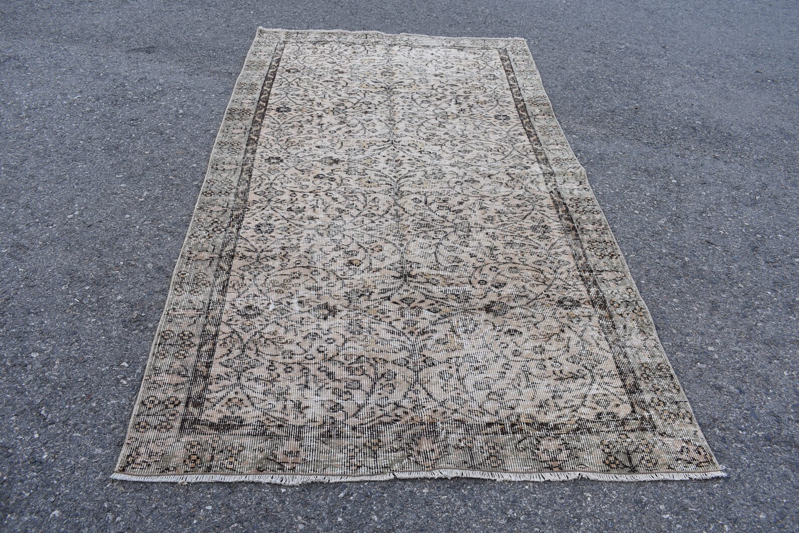 Floral rug Vintage rug Handmade rug Orange area rug 4.6 x | Etsy