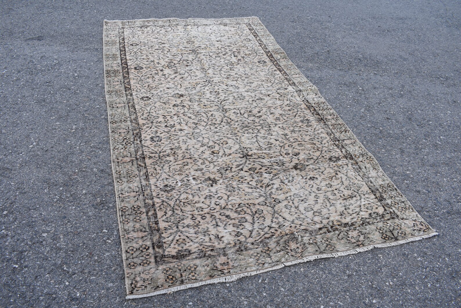 Floral Rug Vintage Rug Handmade Rug Orange Area Rug 4.6 X - Etsy