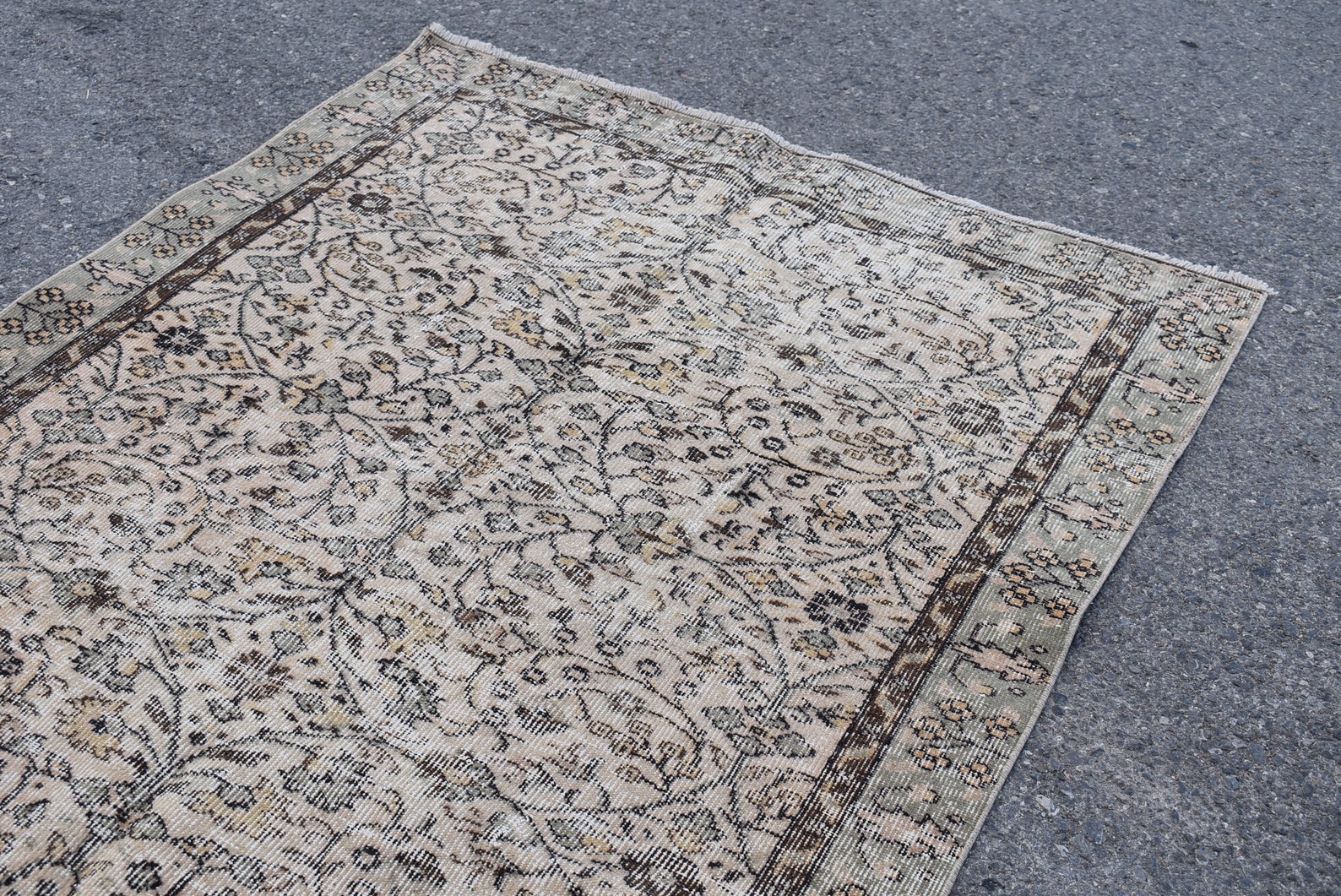 Floral Rug Vintage Rug Handmade Rug Orange Area Rug 4.6 X - Etsy