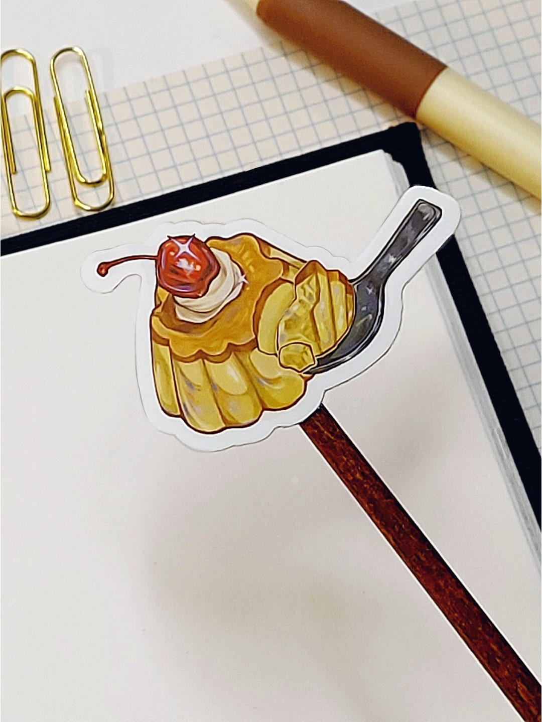 Cute Flan Sticker Pack Vinyl Matte Waterproof Planner Water Bottle ...