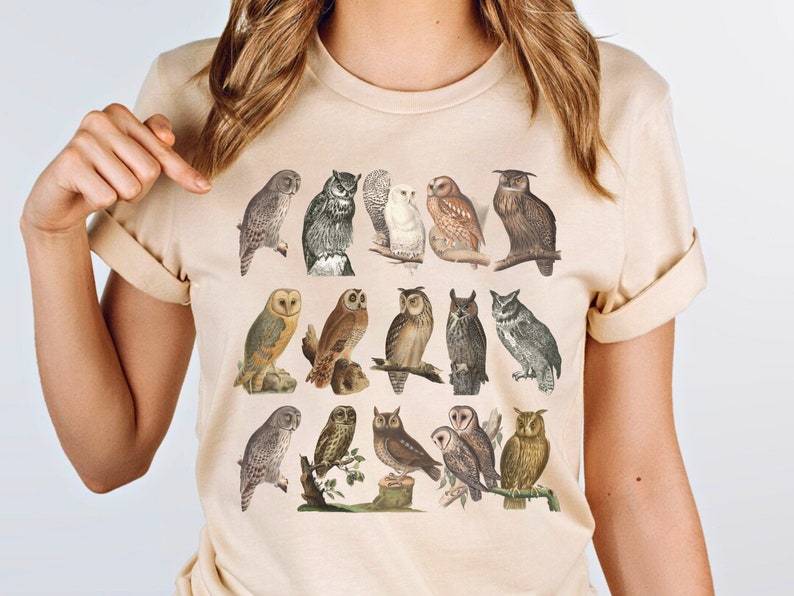 Owl Shirt • Vintage Owl Study Graphic Tee • Natural History Bird ...
