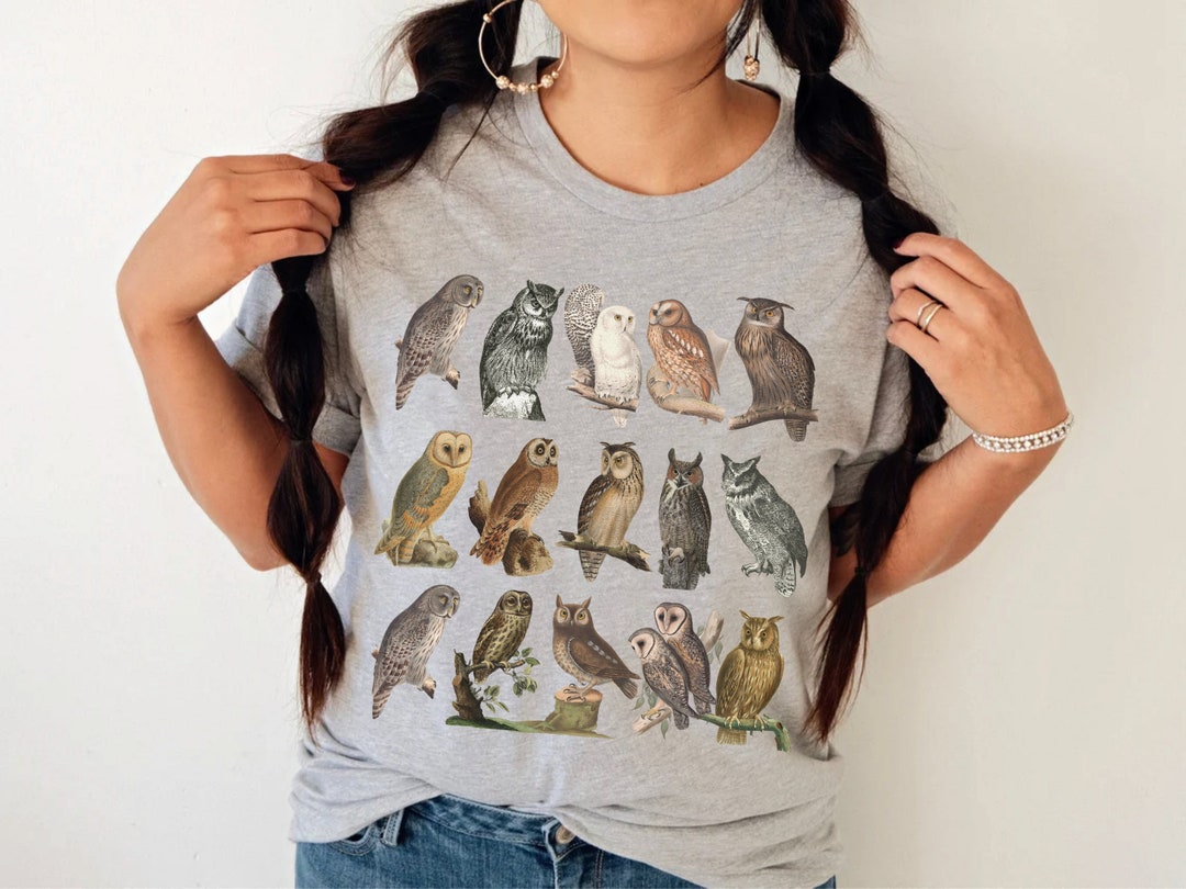 Vintage Owl Shirt • Naturalist Cottagecore Bird Tshirt • Boho ...