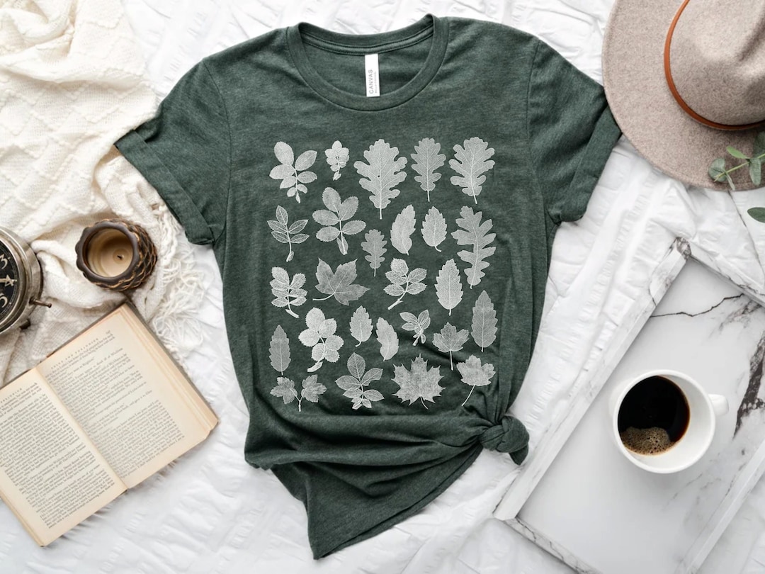 Enchanted Forest Leaf Print Botanical Shirt • Earthy Naturalist Granola ...