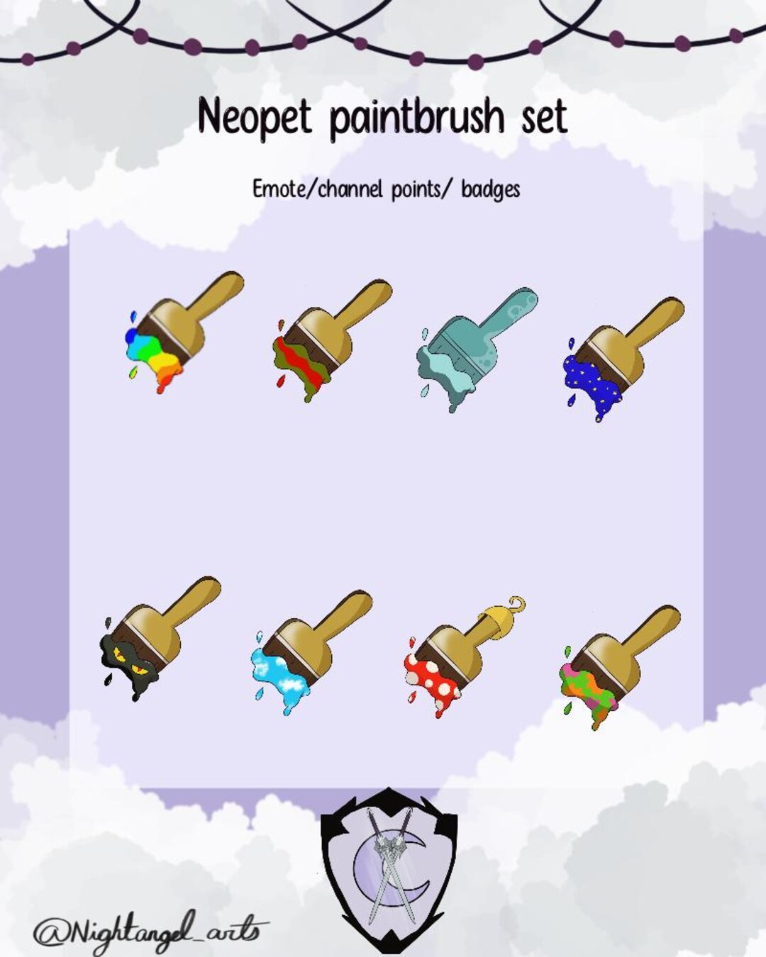 Neopets Paintbrush Pack| Emote/channel Point/ Badges| 8 Images - Etsy
