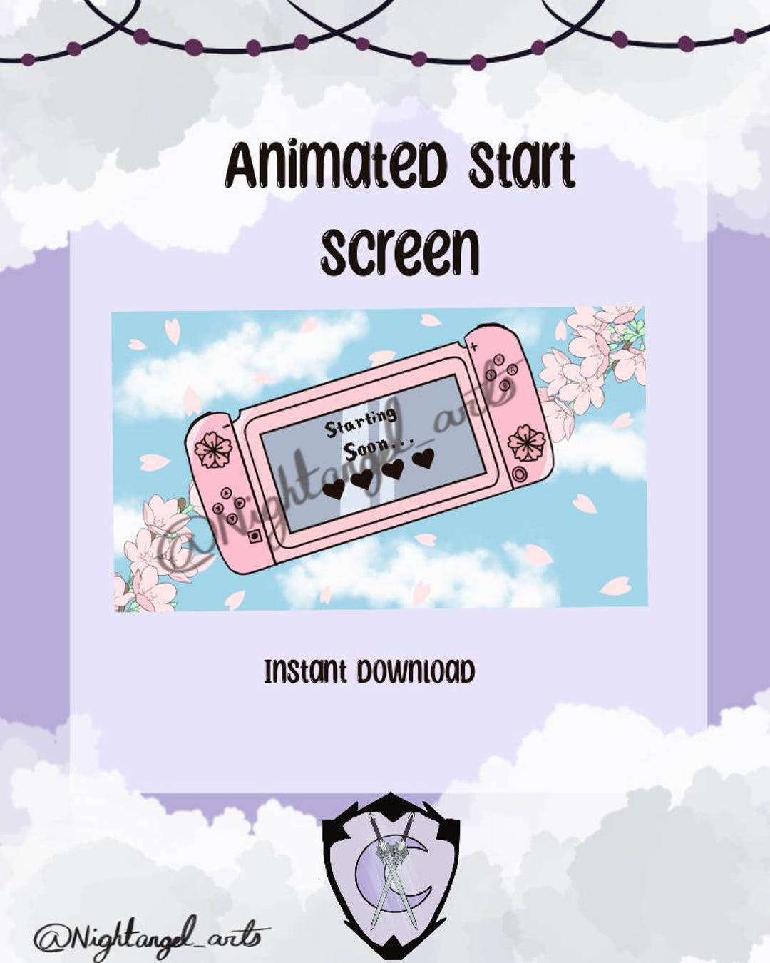 Animated Sakura Twitch Start Screen: Kawaii Floral Stream Overlay (PNG ...