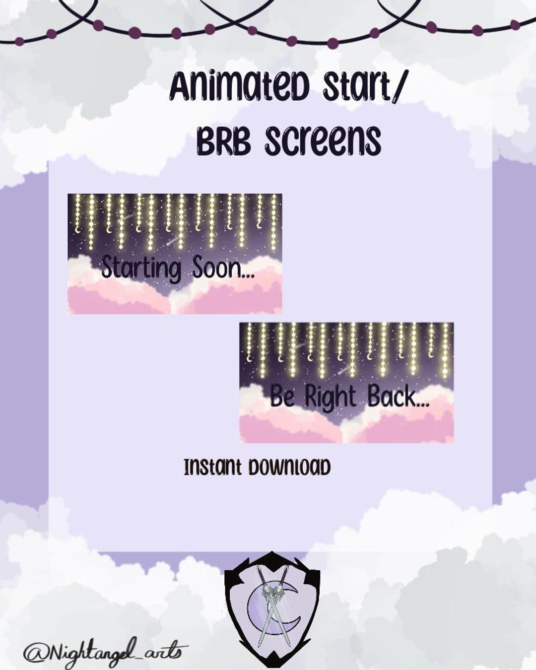 Animated Stream Start Screen: Purple Night Sky Overlay (PNG & GIF) - Etsy