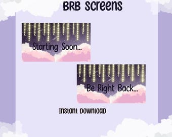 Animated Stream Start Screen: Purple Night Sky, Kawaii Gamer Overlay ...