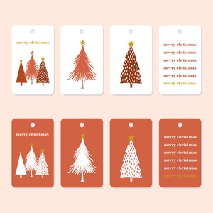 Printable Christmas Gift Tags DIGITAL FILE ONLY, Rust Christmas Present ...