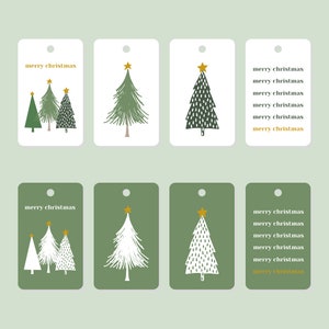 Printable Christmas Gift Tags DIGITAL FILE ONLY, Green Christmas ...