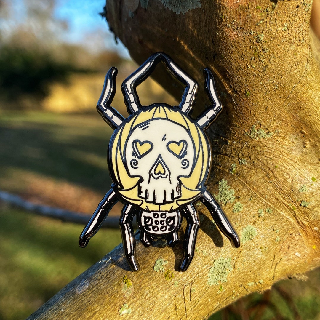Skull Spider Pin | Halloween, Spooky - Etsy
